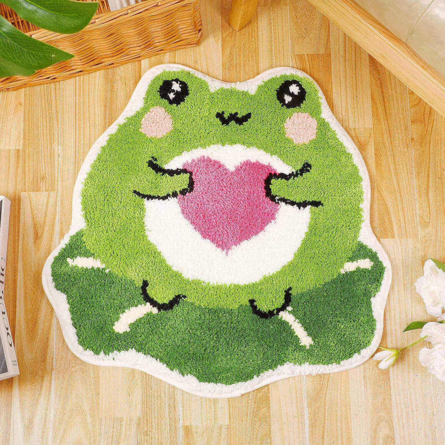 Trinx Frog Bath Mat, Frog Bathroom Rug Non-Slip For Shower, Soft And ...