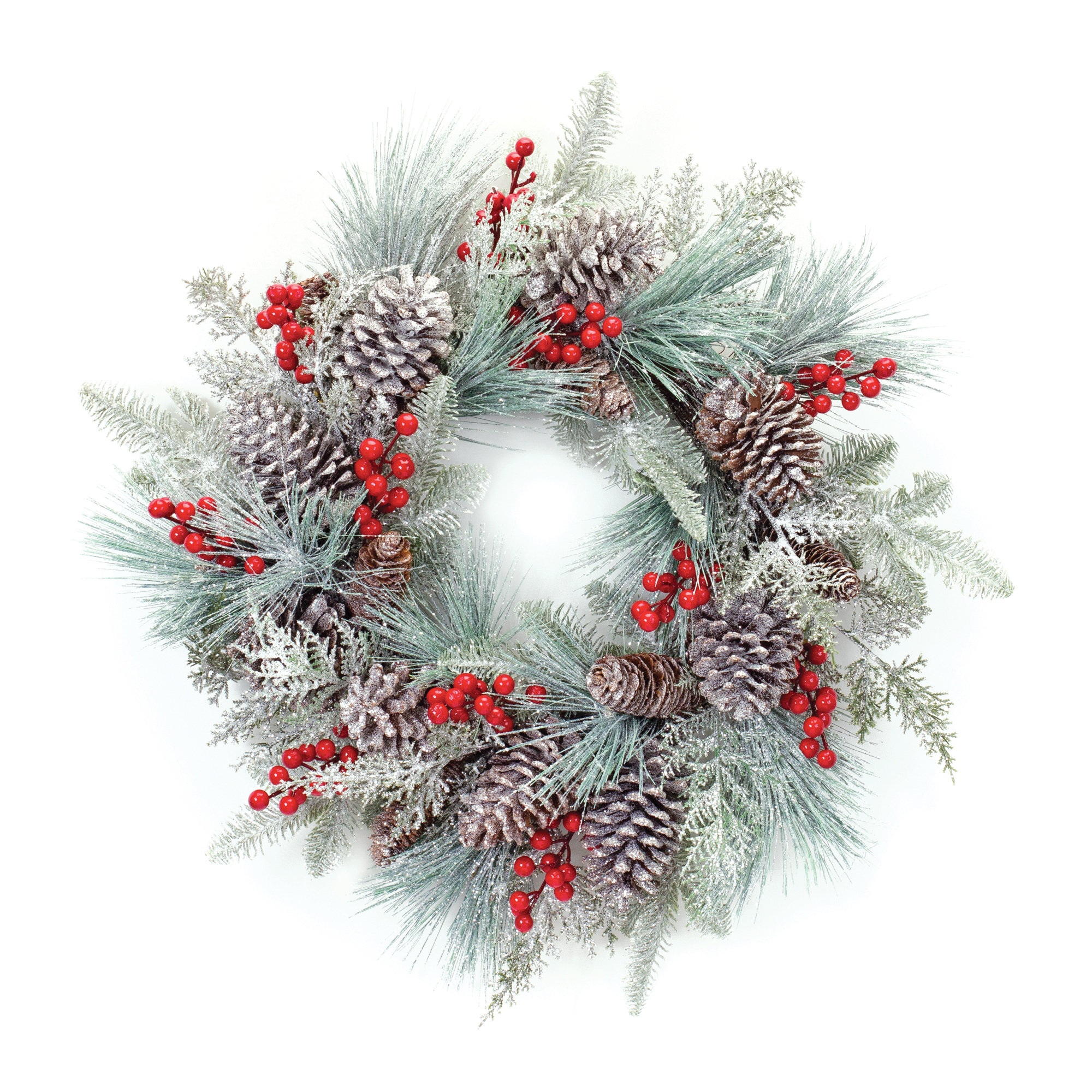 The Holiday Aisle® Isahi Faux Pine Plastic 27" Wreath | Wayfair