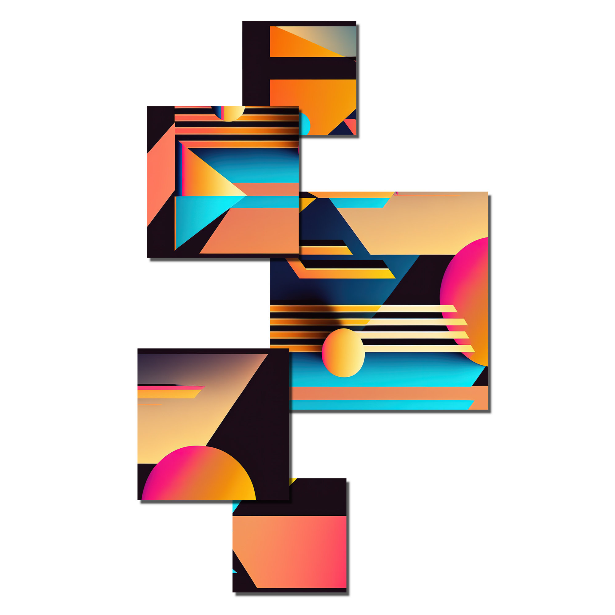 Orren Ellis Graphic Retro Compositions III - Modern Geometric Metal ...