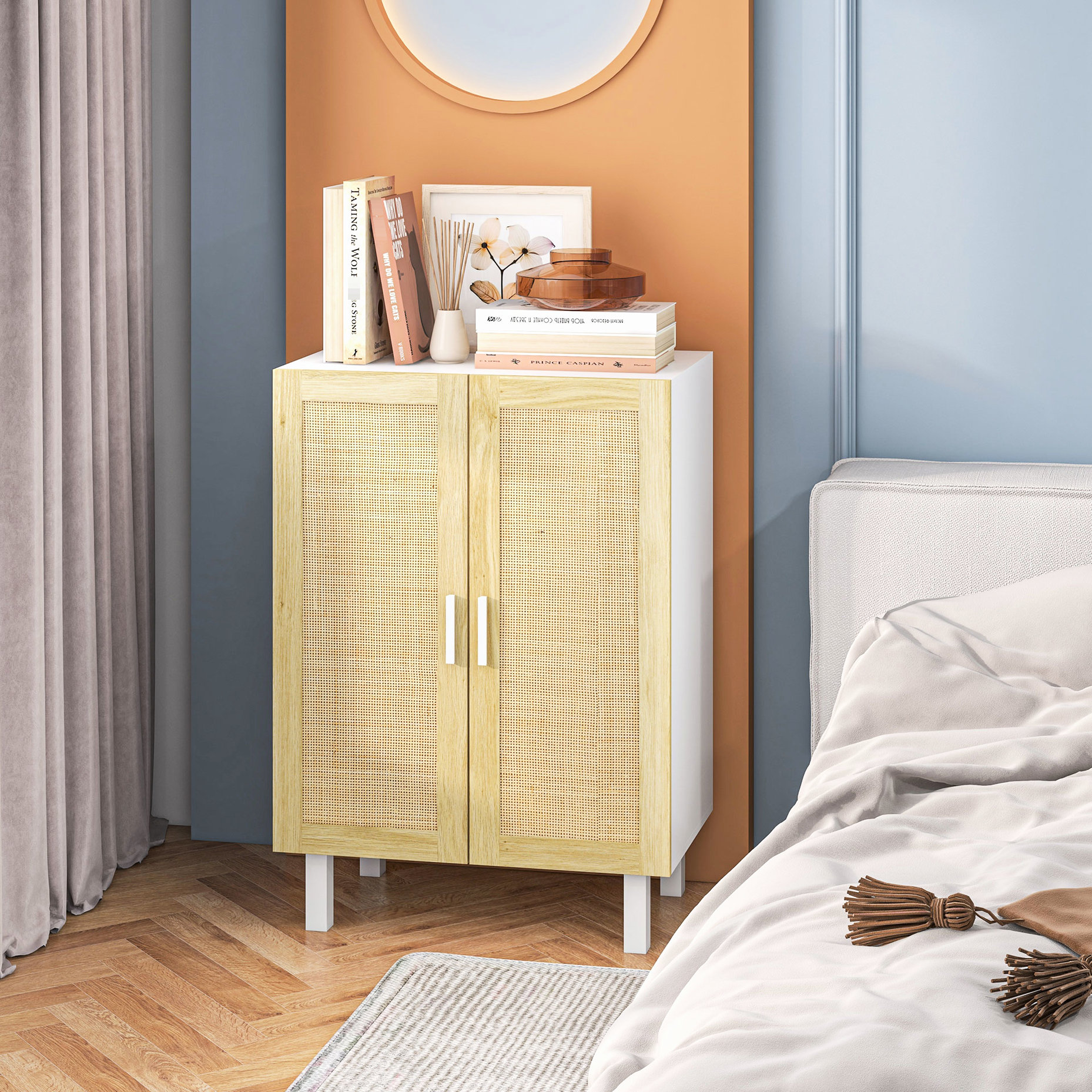 Bay Isle Home™ Kitchen Cabinet With Functional Shelving - White And ...