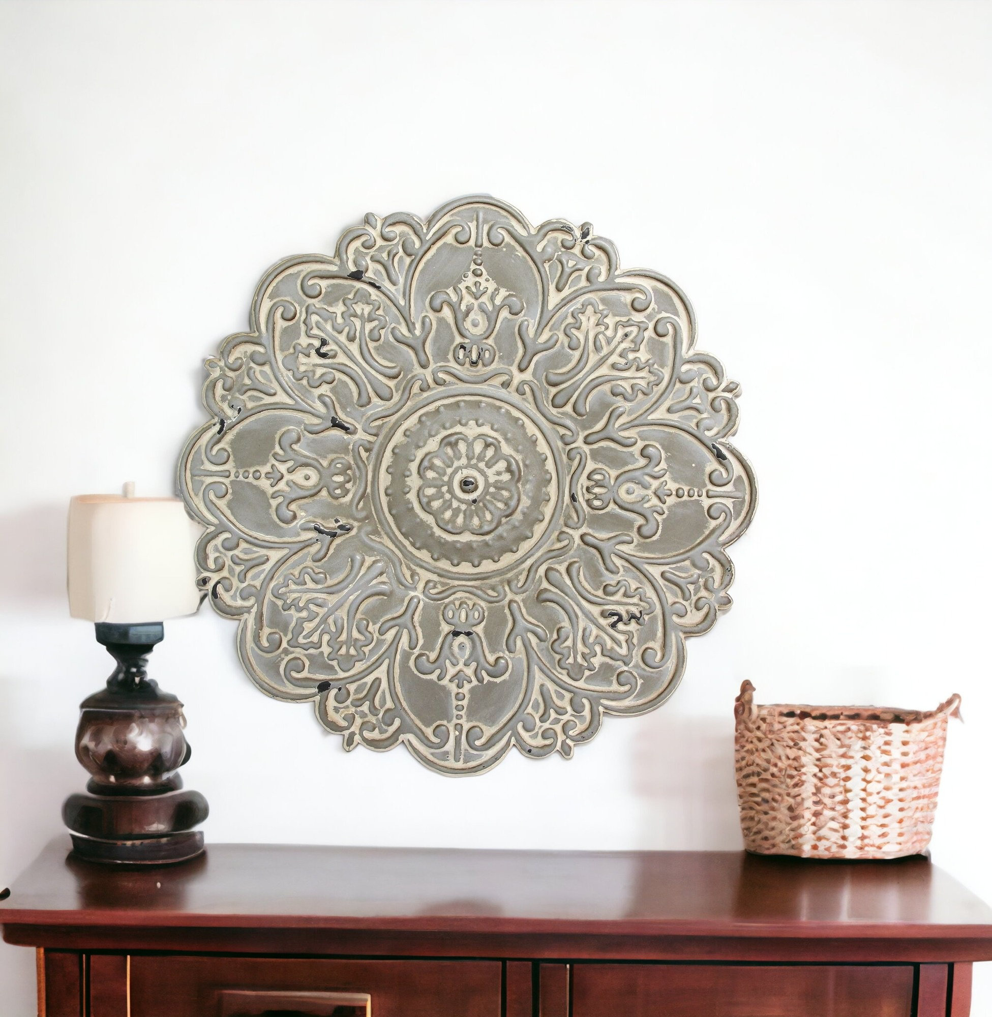 Ophelia & Co. 13" Medallion Distressed Metal Wall Décor & Reviews | Wayfair