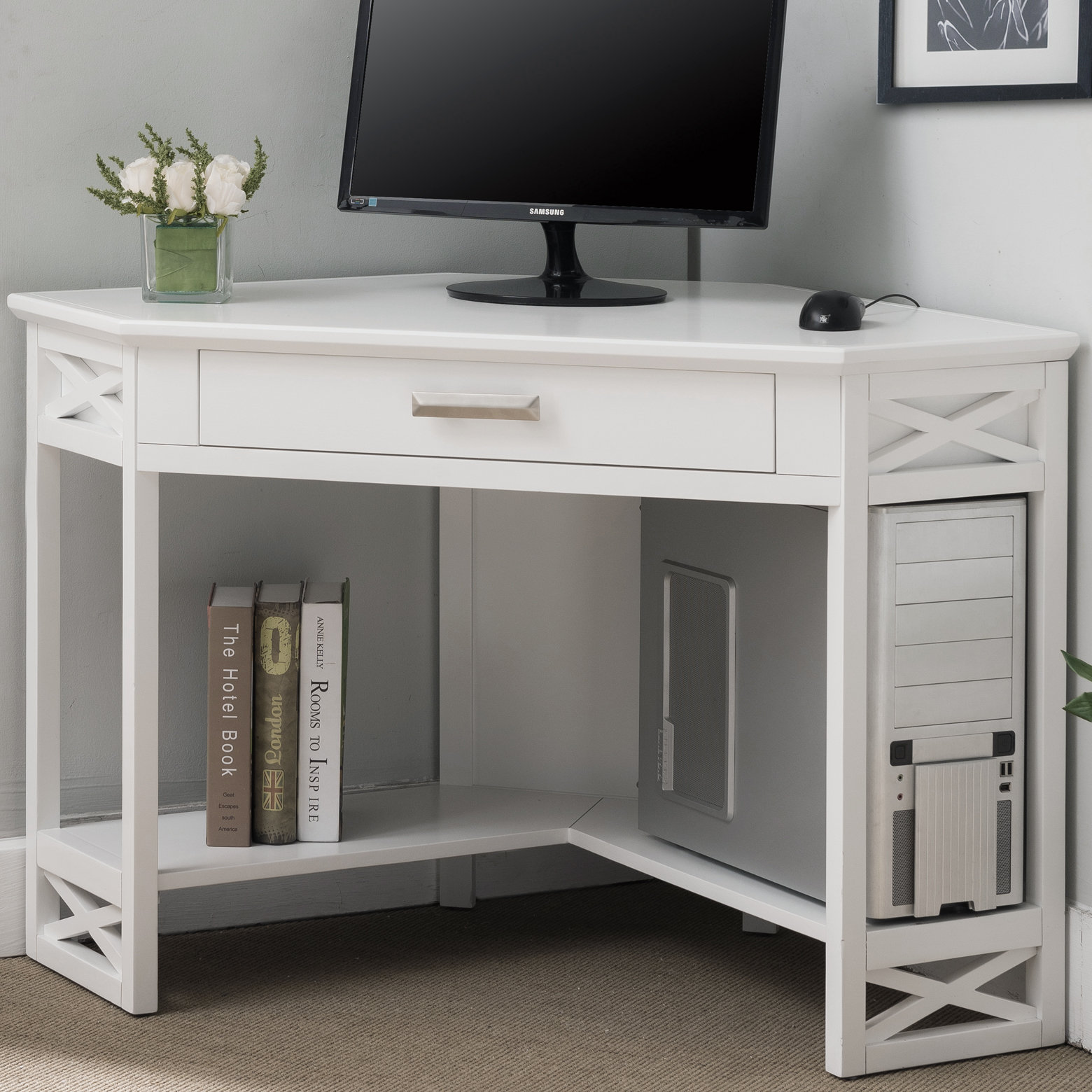 Breakwater Bay Moorton Corner Computer Desk Made with Solid Wood ...