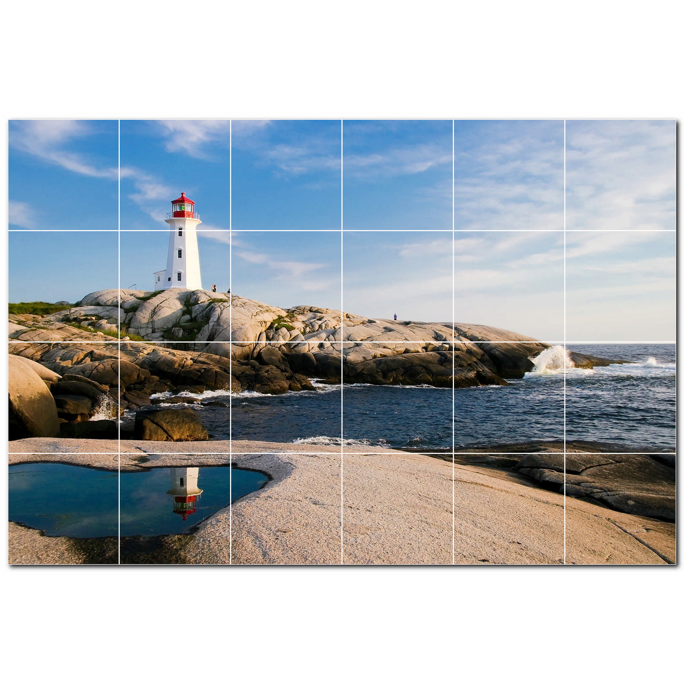 Picture-Tiles.com 72" x 48" Ceramic Lighthouse Photo Decorative Mural ...