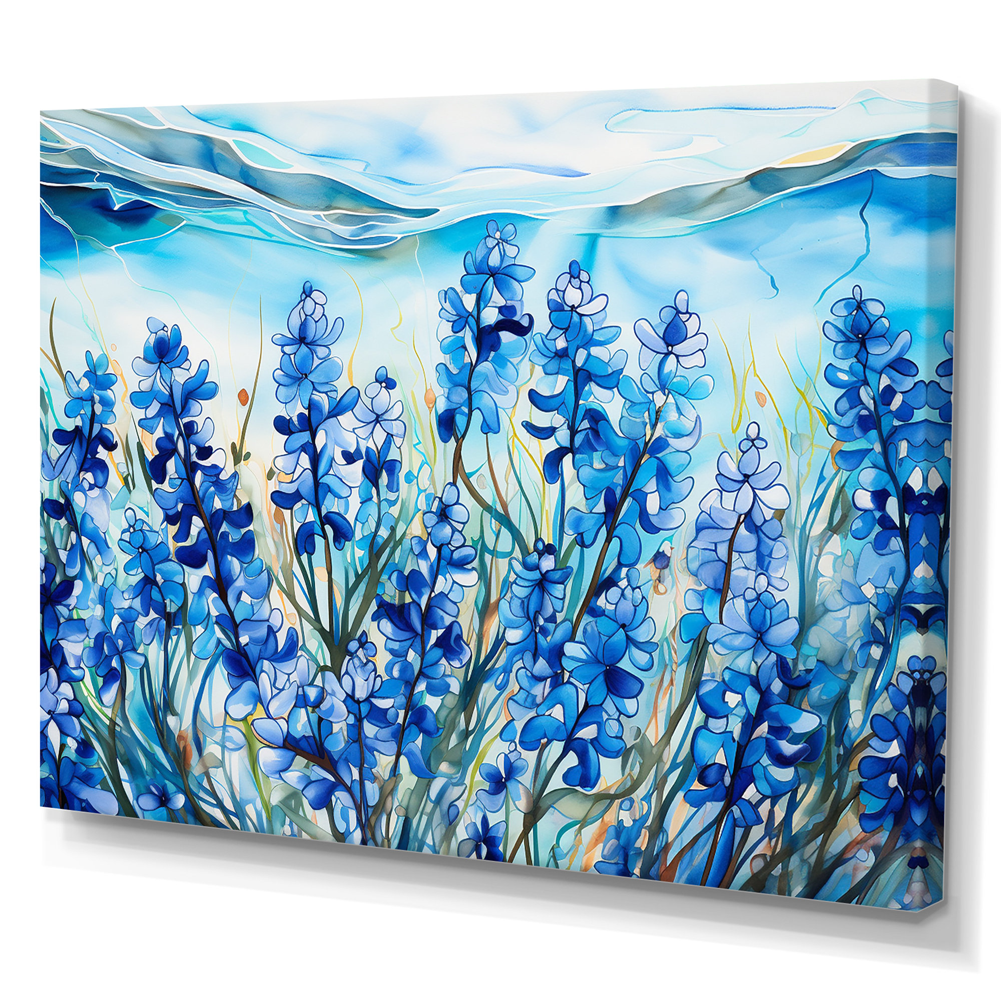 Millwood Pines Calming Blue Bonnets Floral Field II - Flower Field ...