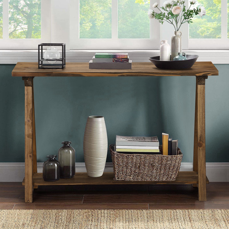 Millwood Pines Claridy 43"W Farmhouse Solid Wood Console Table ...