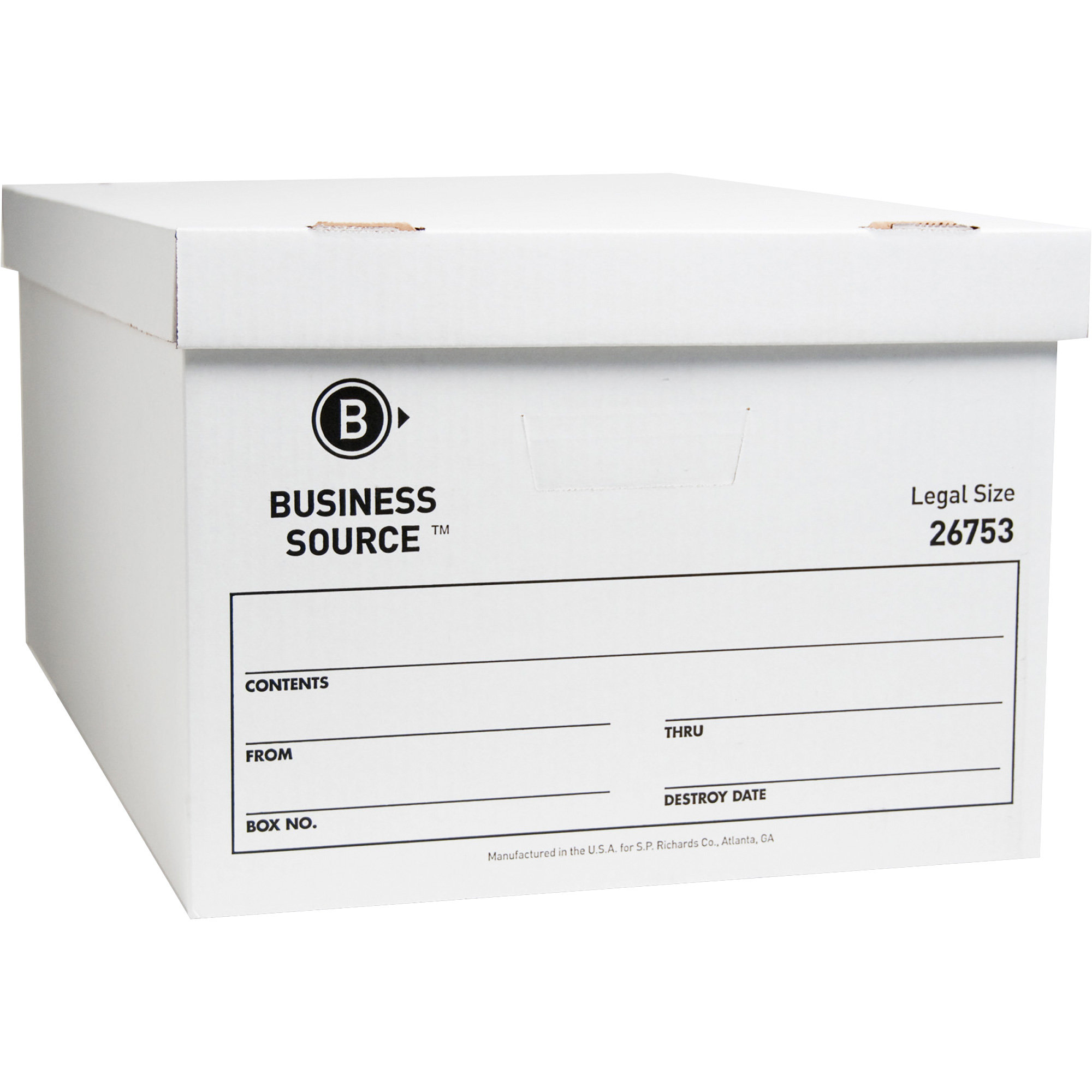 Business Source Storage Box, Lift Off Lid, Legal, White, 12-Pack | Wayfair