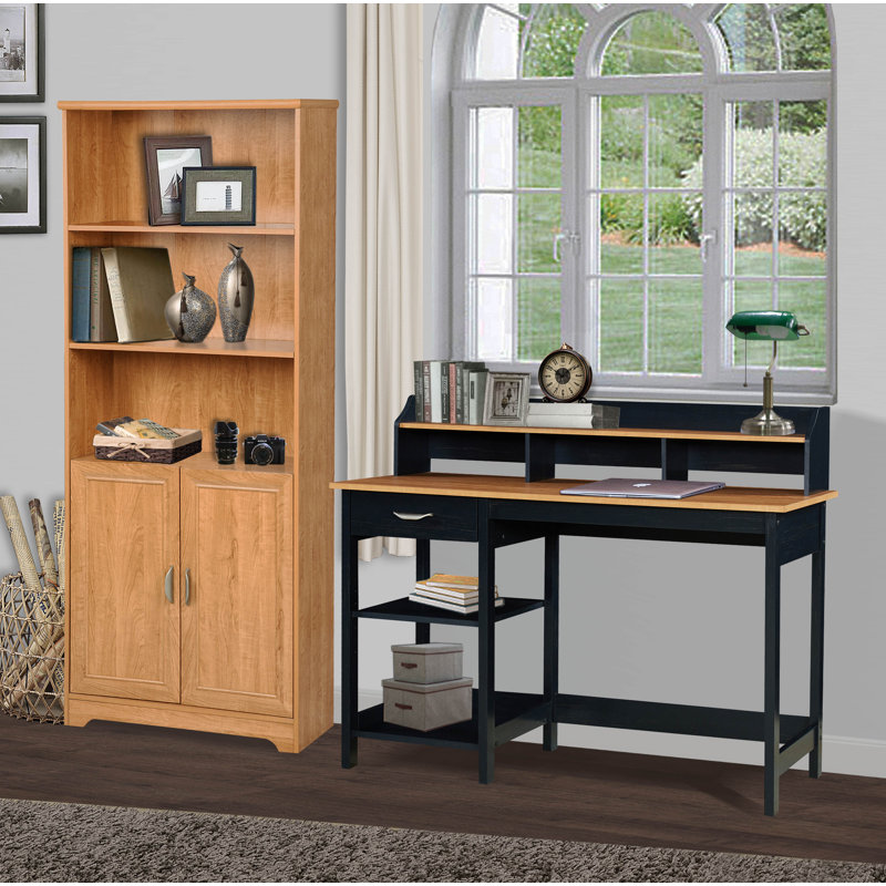 WFX Utility™ 5 bookcases with doors, honey maple bookcases, adjustable ...