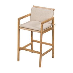 Bay Isle Home™ Boni Patio 29.3" Seat Height Acacia Wood Bar Stools With ...