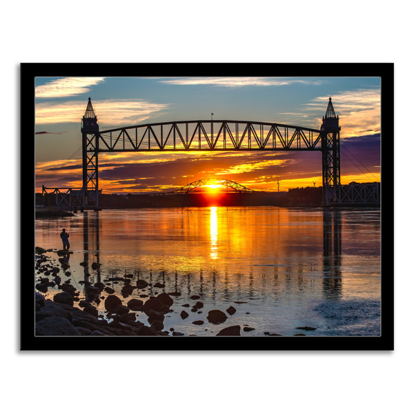 Ebern Designs Cape Cod Bourne Bridges At Sunrise Framed On Paper by ...