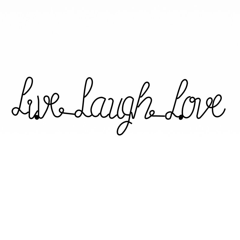 Gracie Oaks Metal Cutout- Live Laugh Love Cursive Cutout Sign-3D Word ...