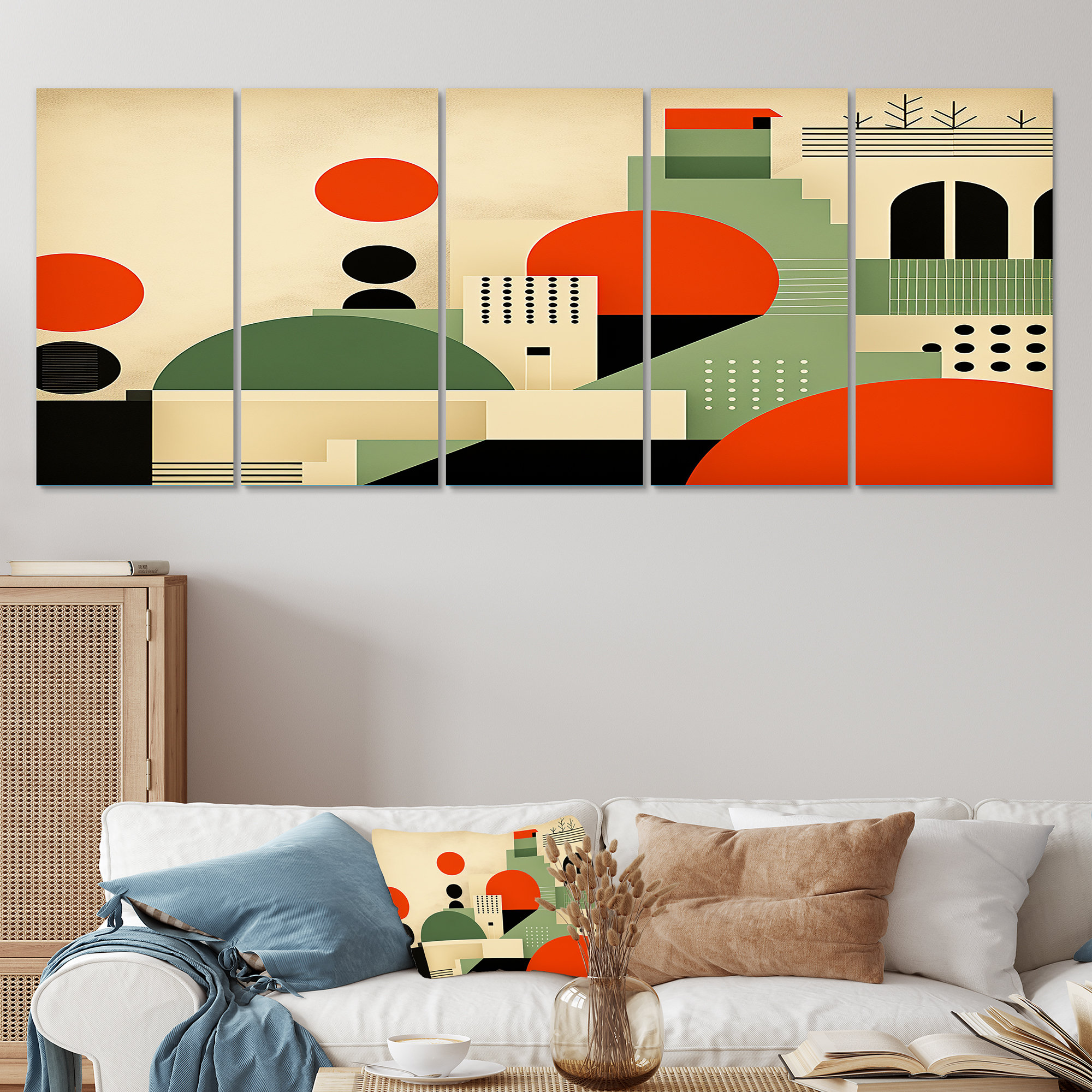 Ivy Bronx Transcendent City Shapes Collages - Abstract Collages 5 Piece ...