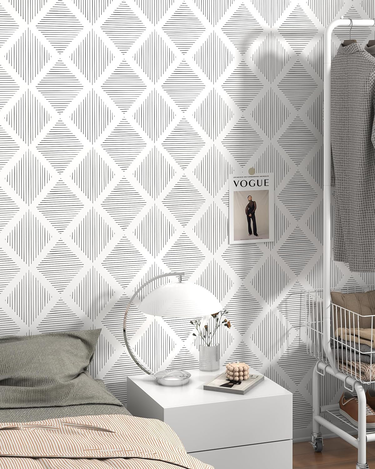 white patterned contact paper