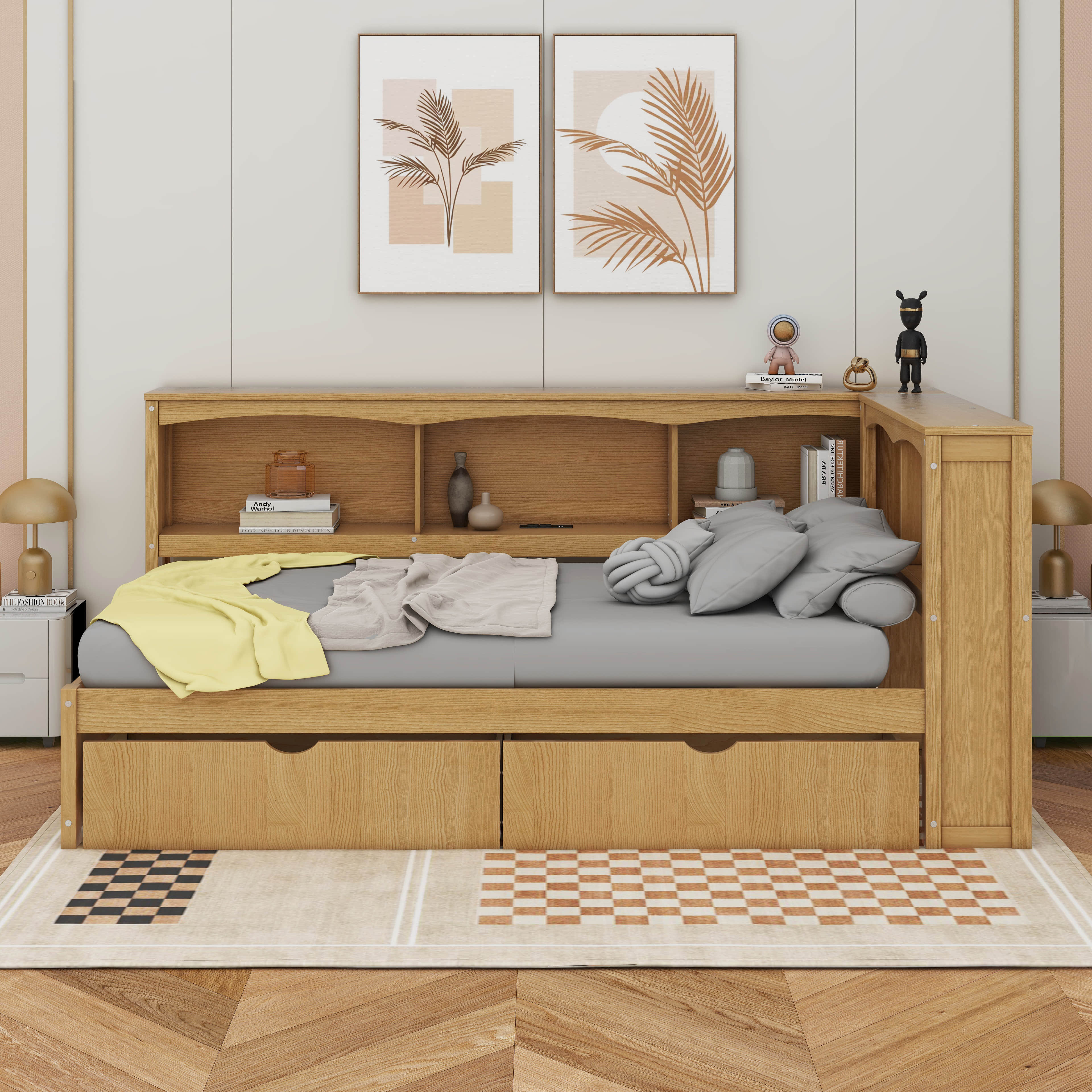 Lark Manor™ Twin Size Daybed With Two Drawers, Cabinets And USB Ports ...