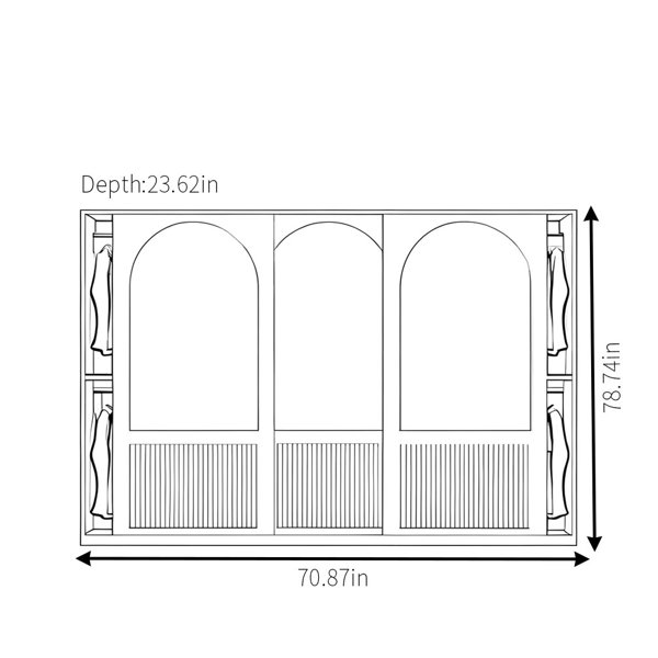 marlao Classic Solid Color Simple Push And Pull Wardrobe | Wayfair