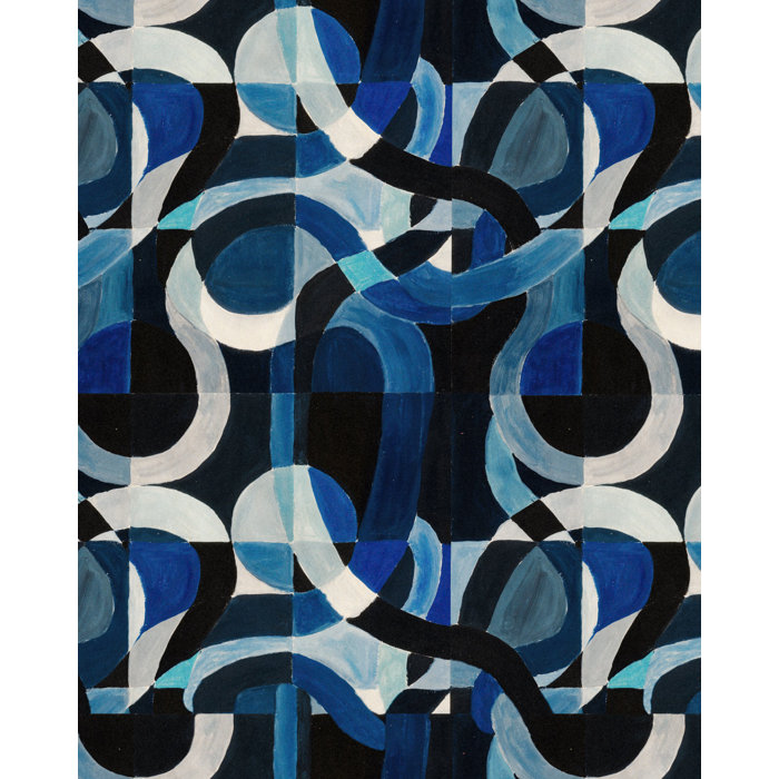 Mind The Gap Indigo Addiction Abstract Wallpaper Roll | Perigold