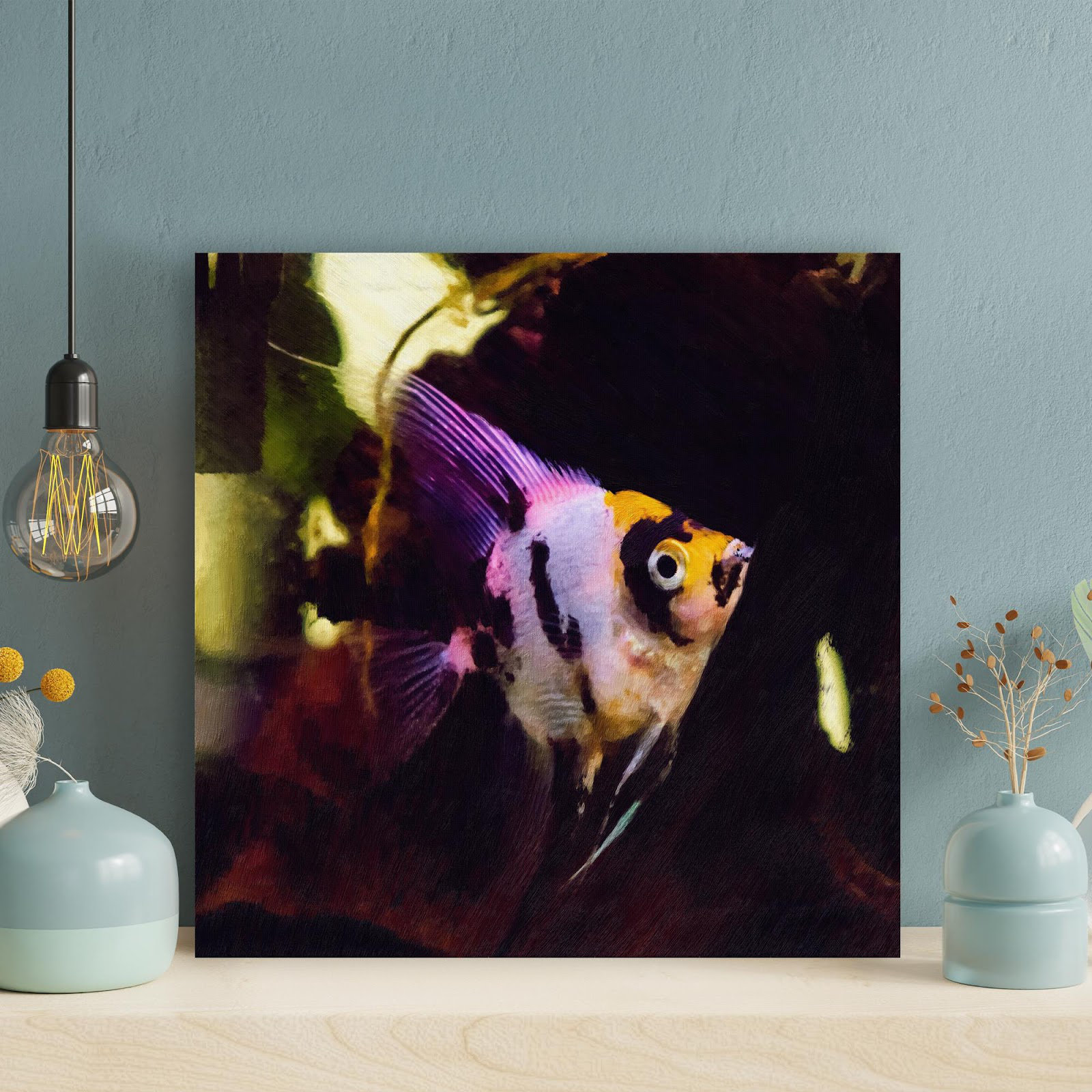 Rosecliff Heights Orange And Black Fish In Fish Tank On Canvas Painting ...