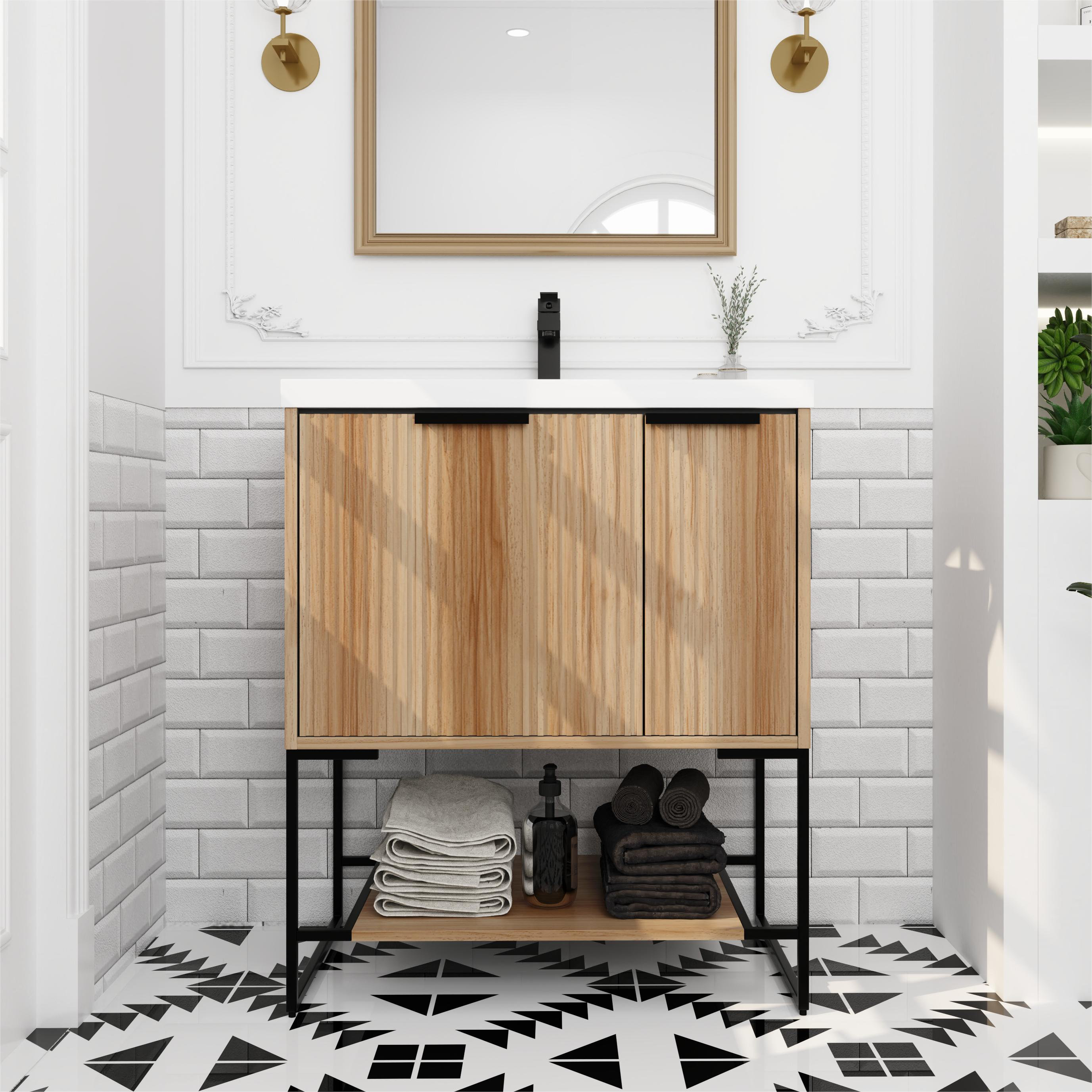 Latitude Run® Millur 30'' Single Bathroom Vanity with Resin Basin Top，2 ...