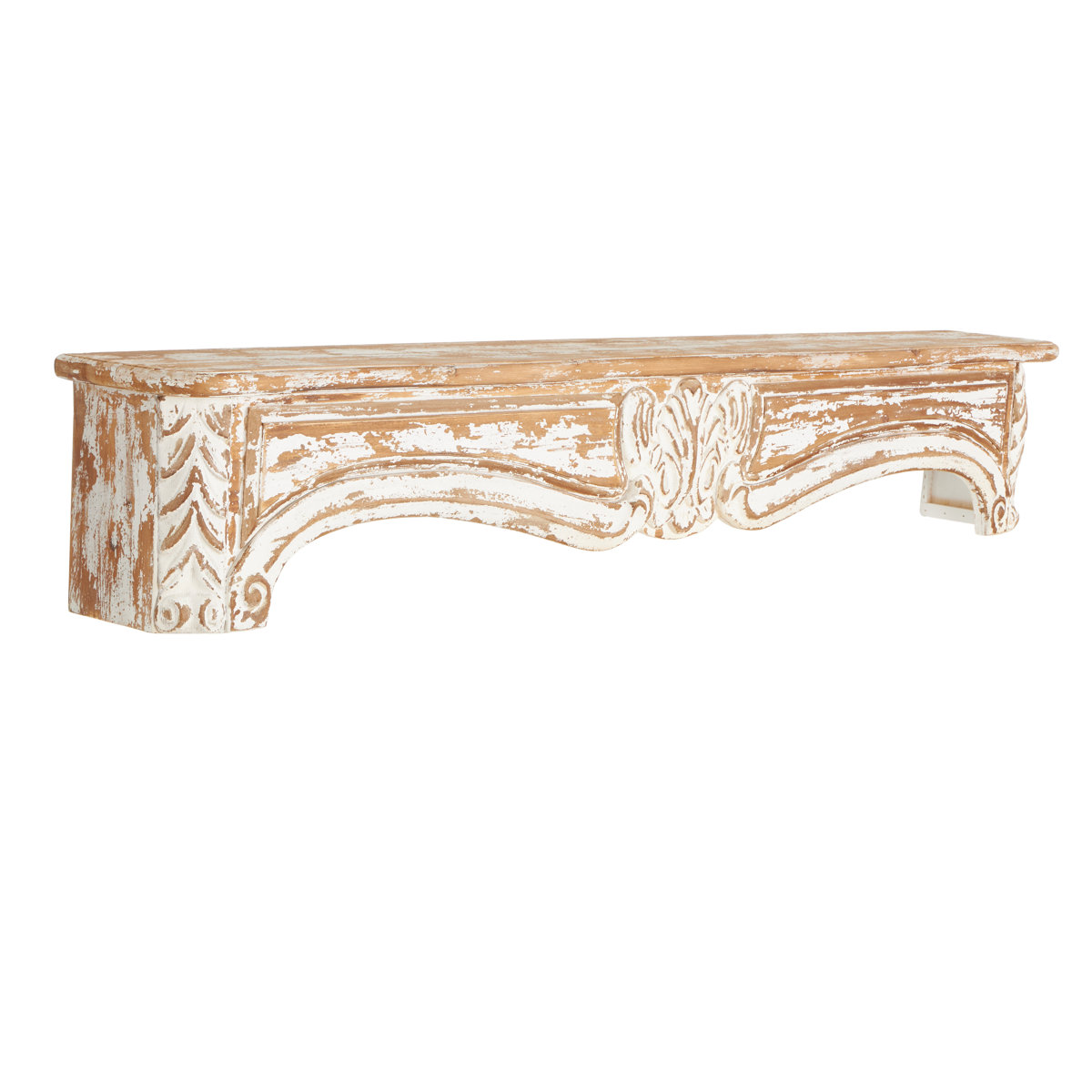 One Allium Way® Cole And Grey Wooden Distressed 1 Shelf Wall Shelf ...