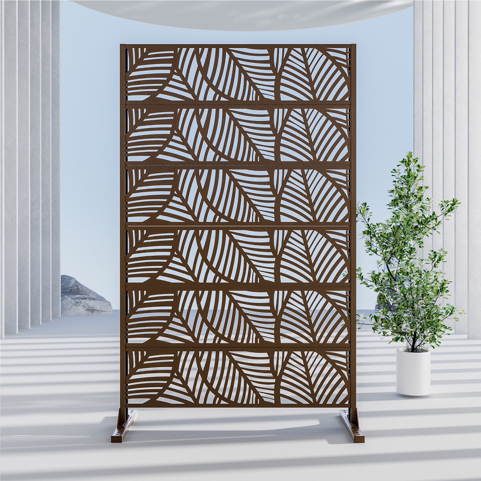 EASCOM 44.45" W x 72.36" H Outdoor Privacy Screen 6 - Panel ...