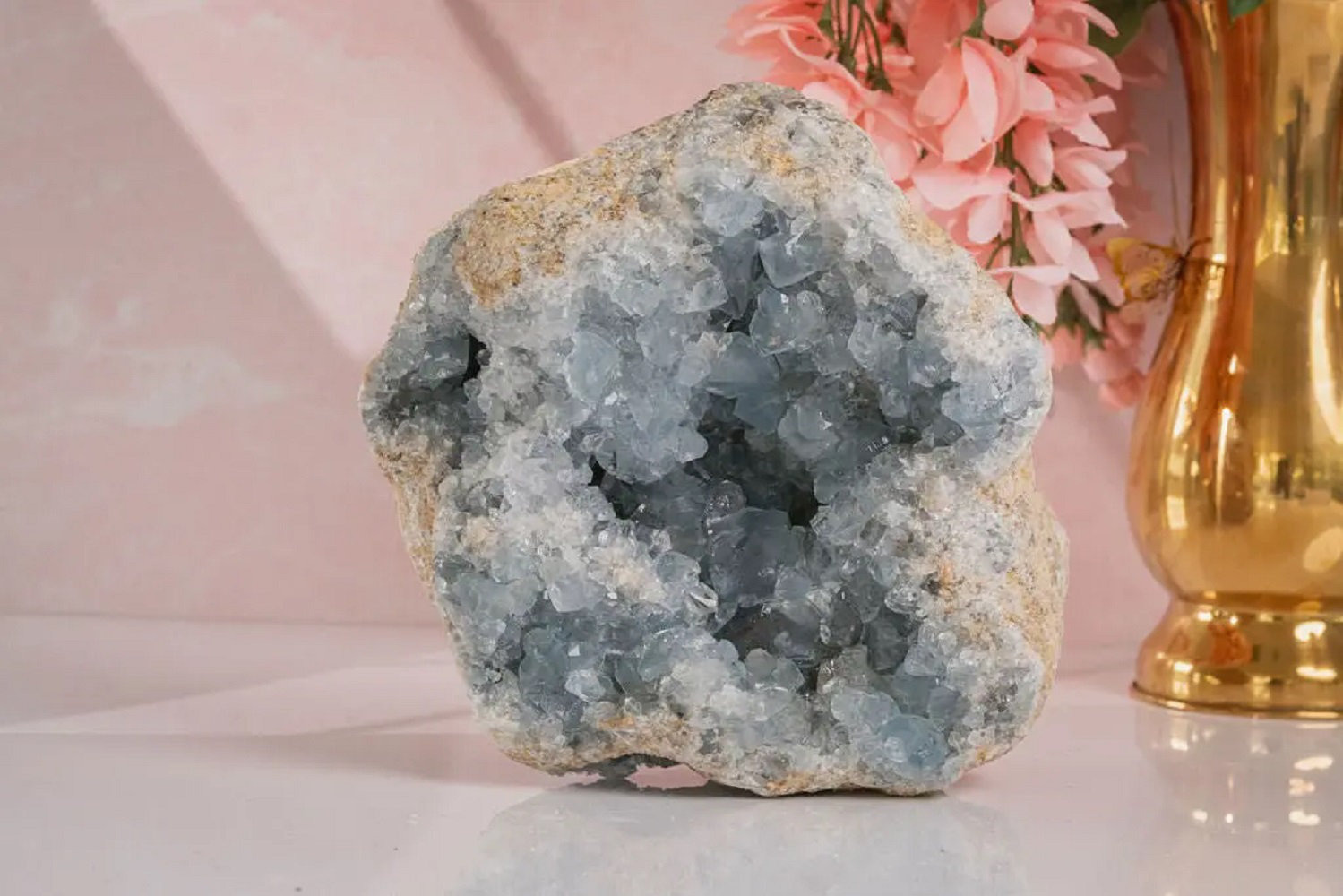 Amethyst Goddess Natural Celestite Crystal Geode Cave Large 12 LB ...