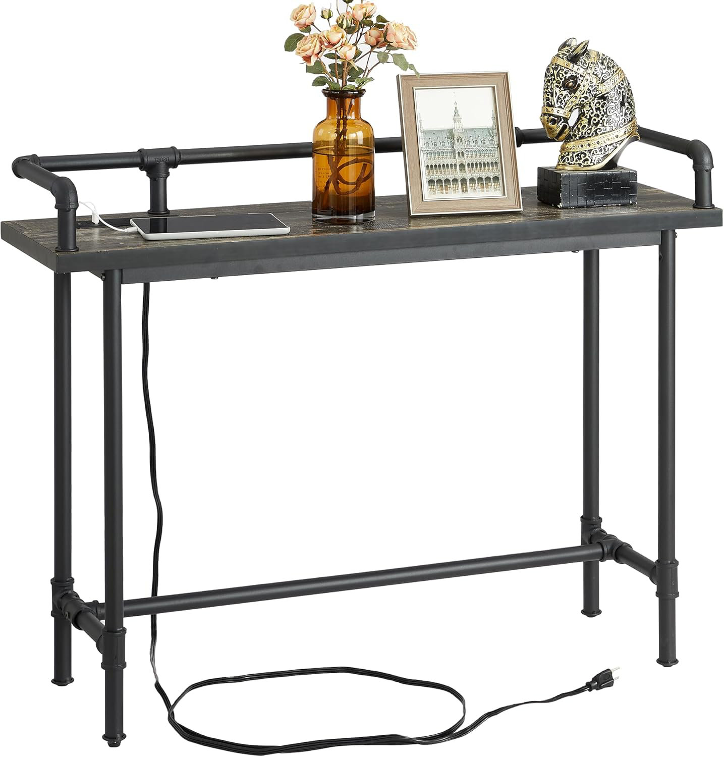 Williston Forge 40'' Narrow Console Table With Charging Station For ...