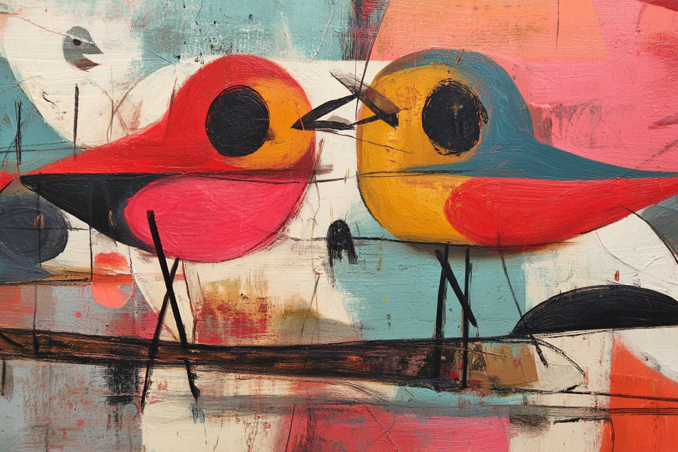 Winston Porter Whimsical Red and Yellow Birds on Branch | Wayfair