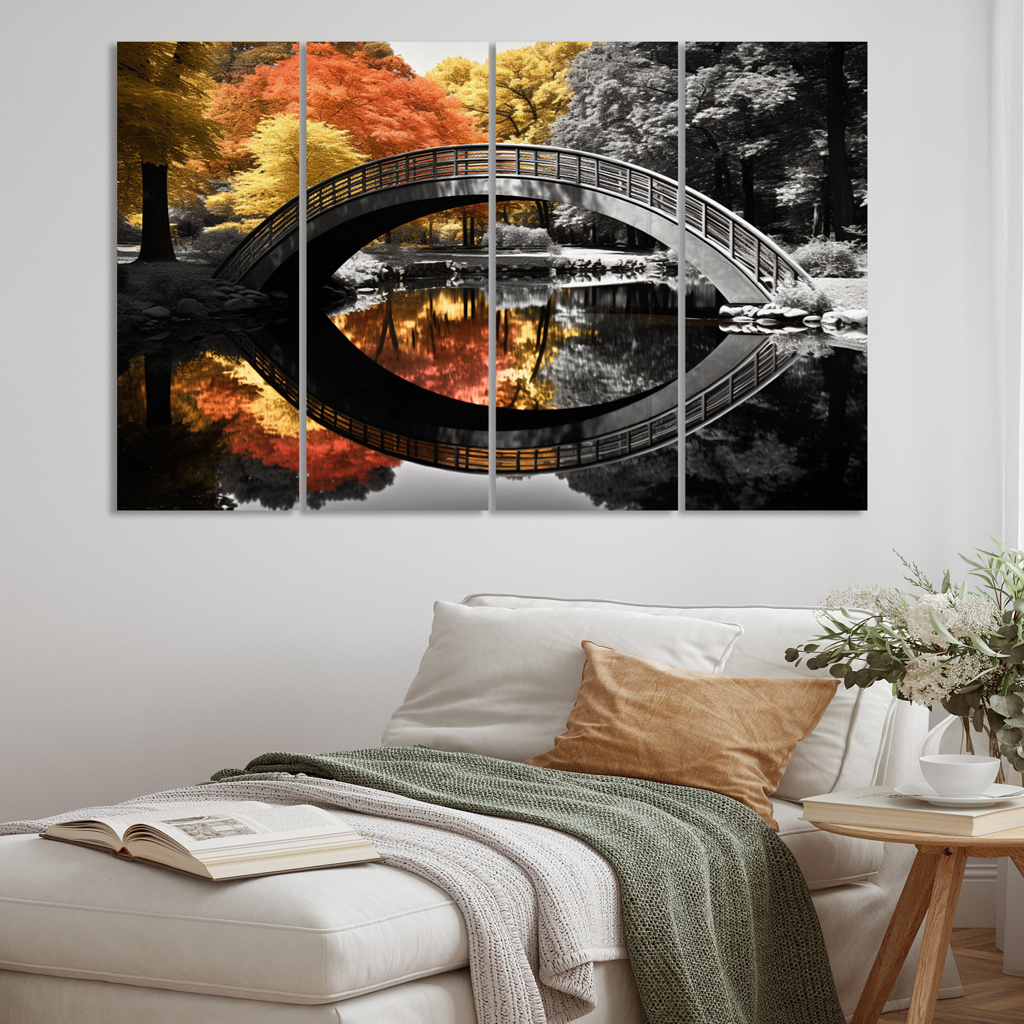 Millwood Pines Orange Bridge Monochrome Spectrum - Architecture Metal ...