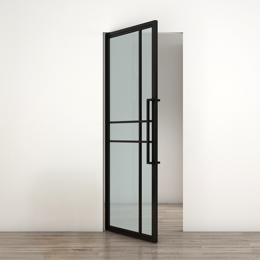 Calhome Full Lite Frameless Opaque Frosted Glass Frame Interior Pivot ...