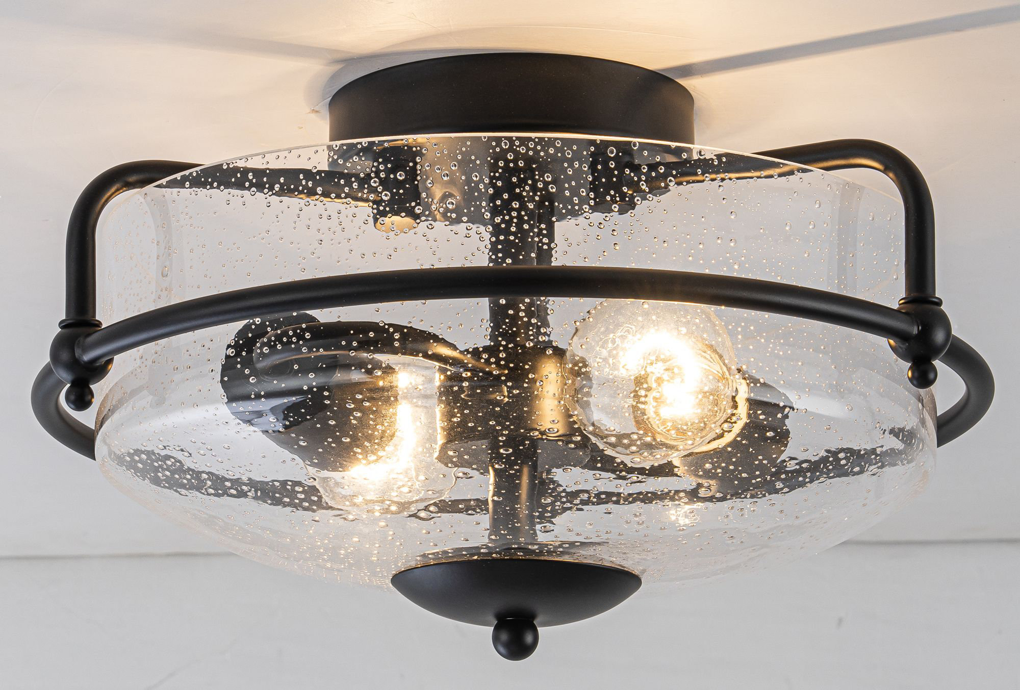 Latitude Run® 2-Light Glass Shade Semi Flush Mount Ceiling Light | Wayfair