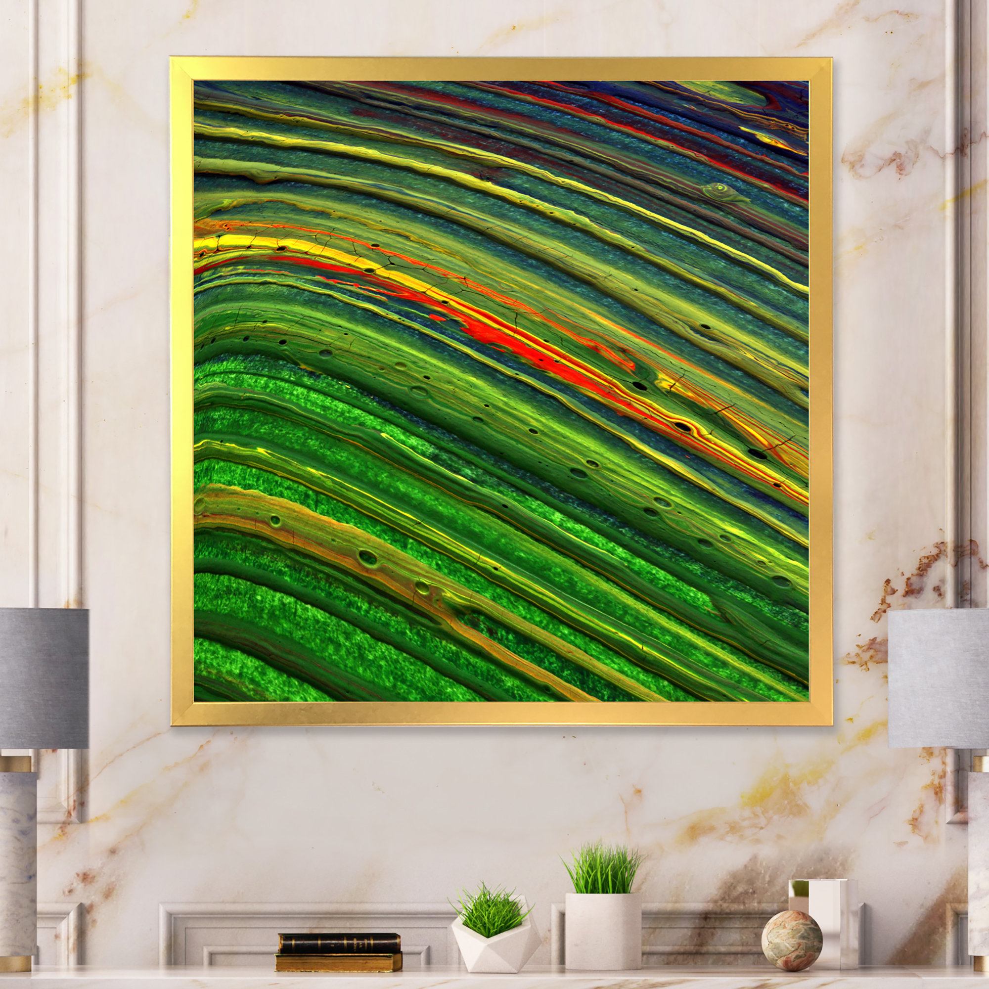 Ebern Designs Green Liquid Art Grove II - Modern & Contemporary Canvas ...