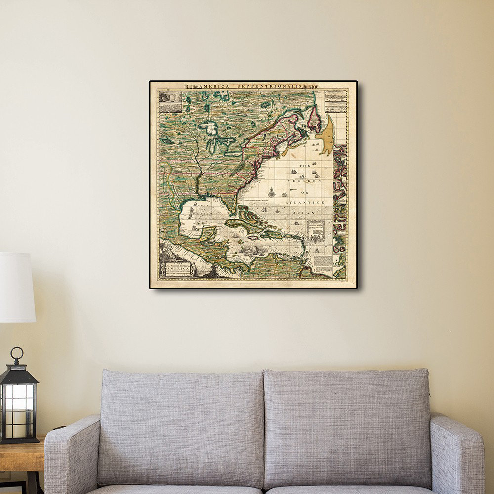 Canora Grey K2K Vintage 1771 Map Of North America Unframed Print Wall ...