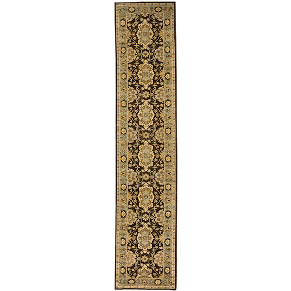 Bokara Rug Co., Inc. Hand-Knotted High-Quality Black and Beige Runner ...