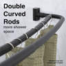 MCKINNON HOME FURNISHINGS, INC. Double Curved Shower Rod, Metal ...