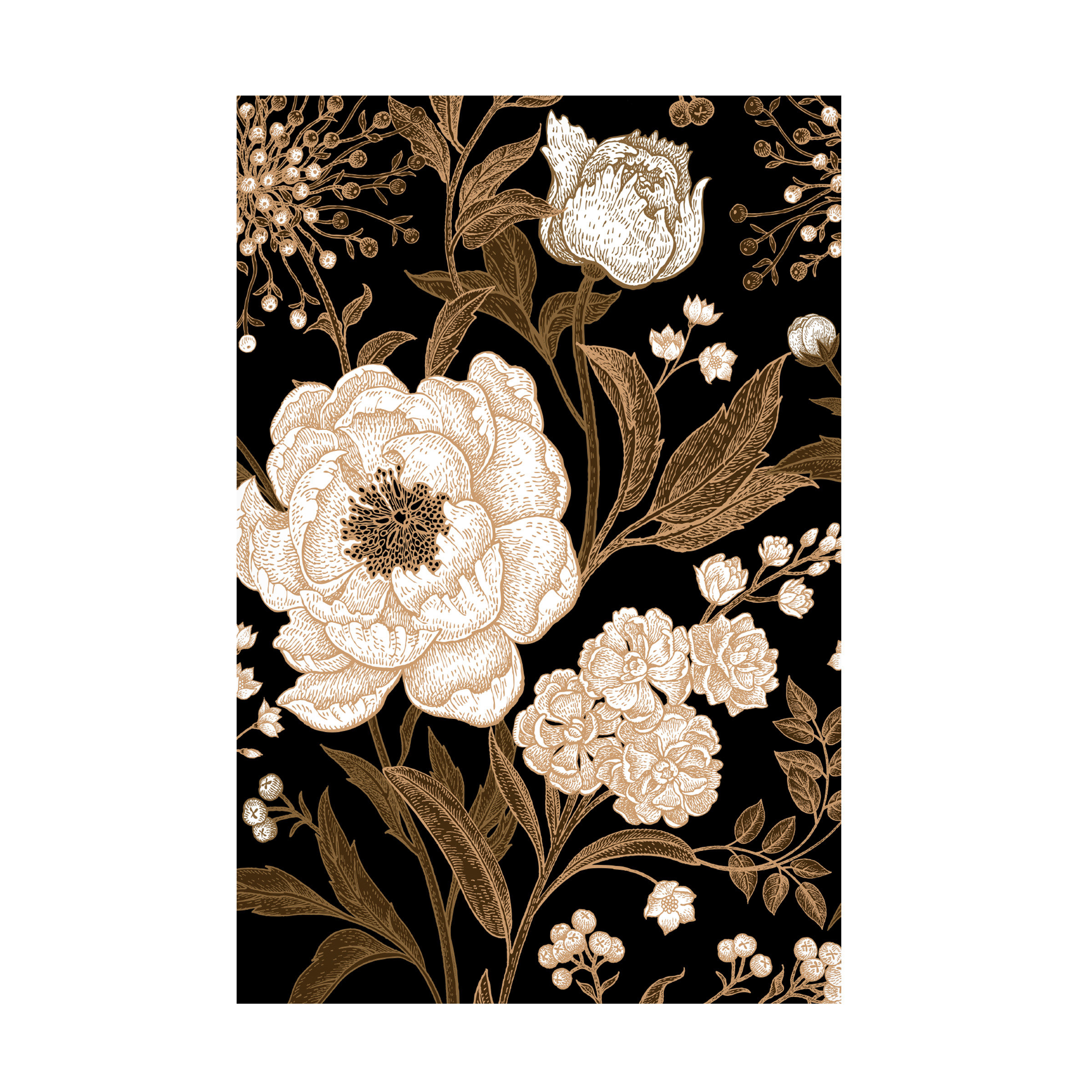 Winston Porter Golden Rose On Canvas by Incado Print | Wayfair