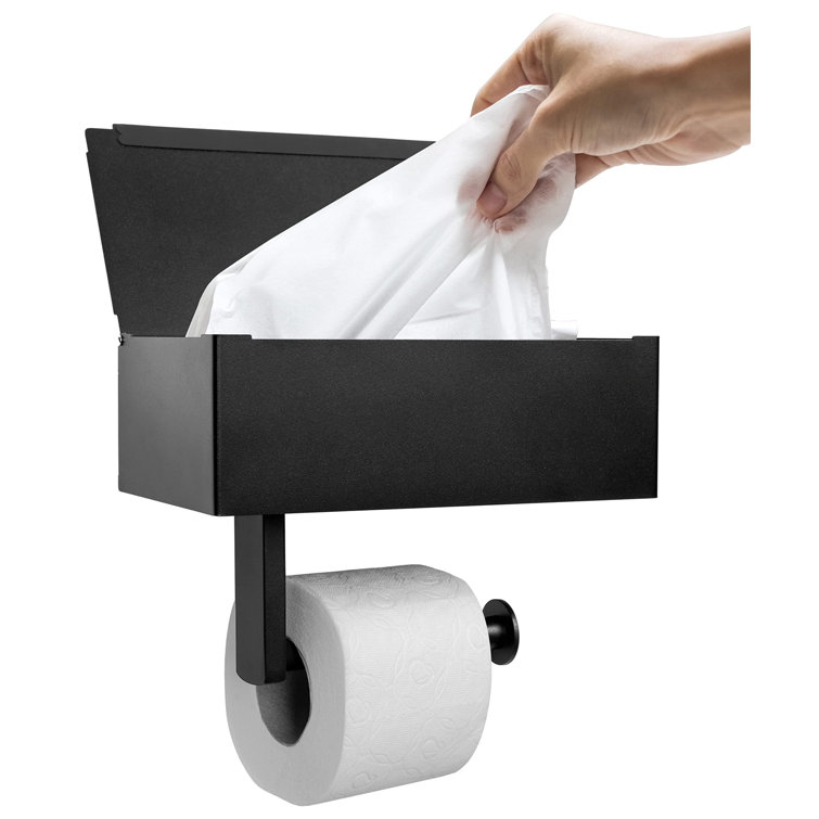 Brayden Studio Wall Mounted Toilet Roll Holder with Shelf | Wayfair.co.uk