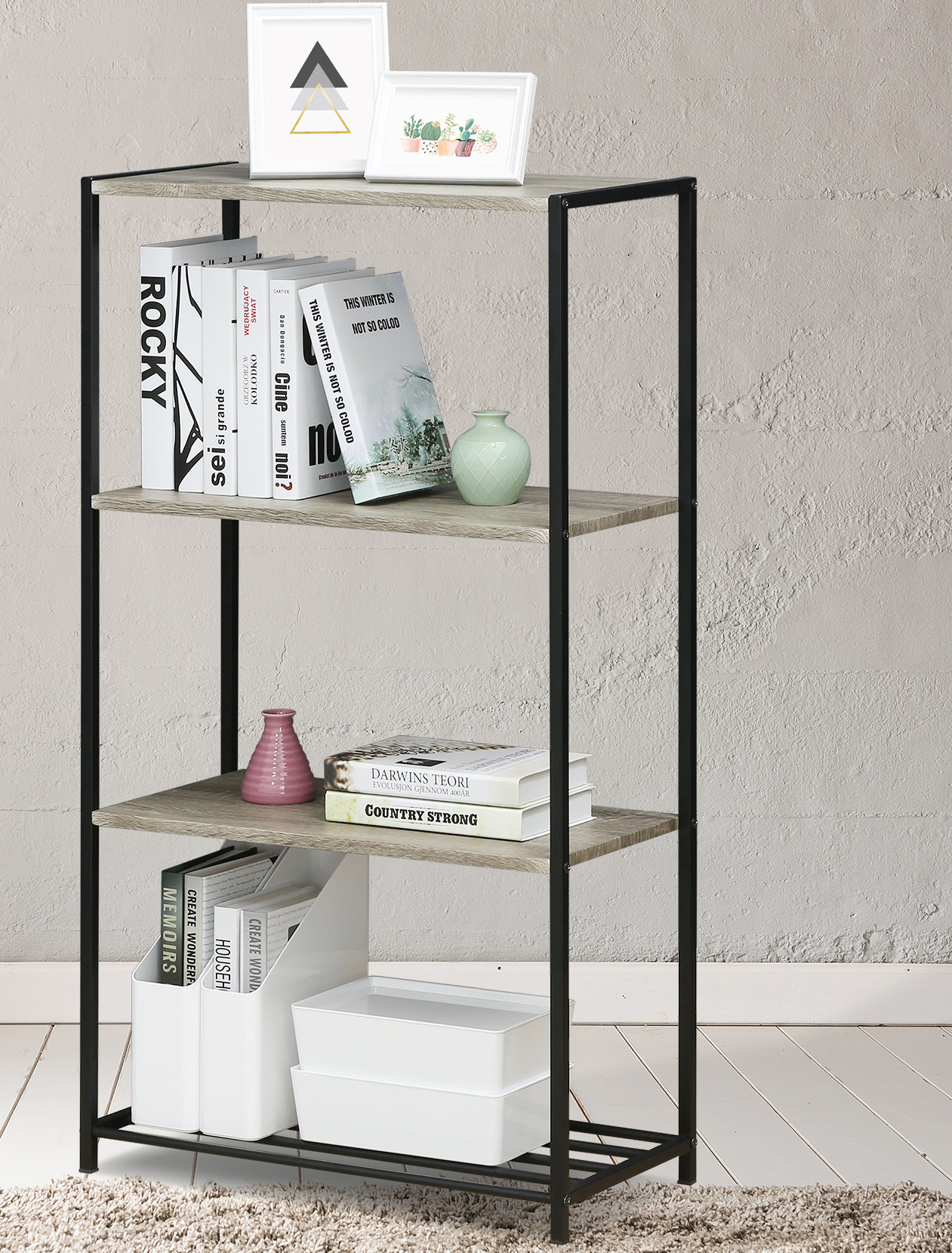 Ebern Designs 110.5cm H x 59.9cm W Steel Etagere Bookcase & Reviews ...