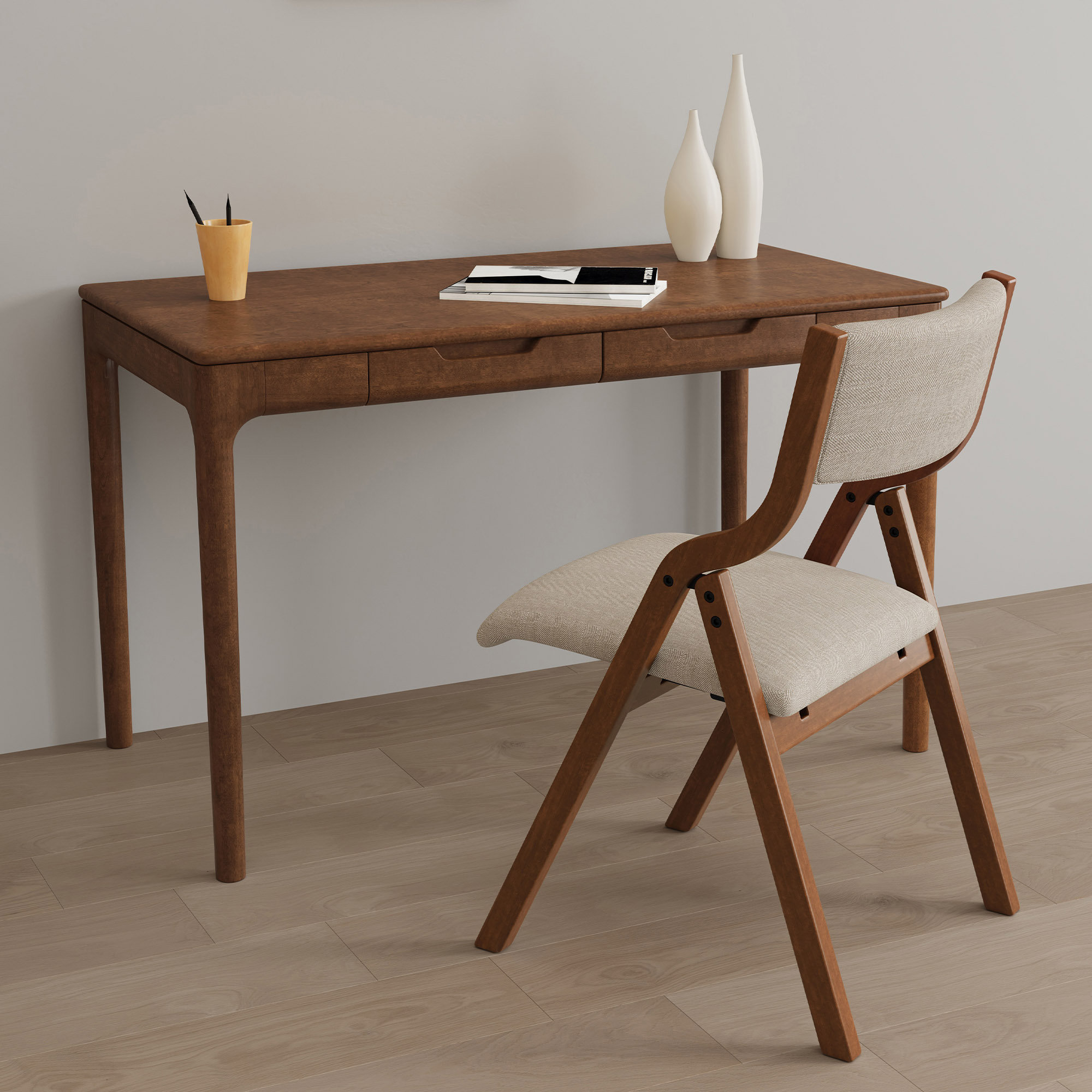 George Oliver Upholstered Folding Dining Chair, Space Saving, Easy To ...