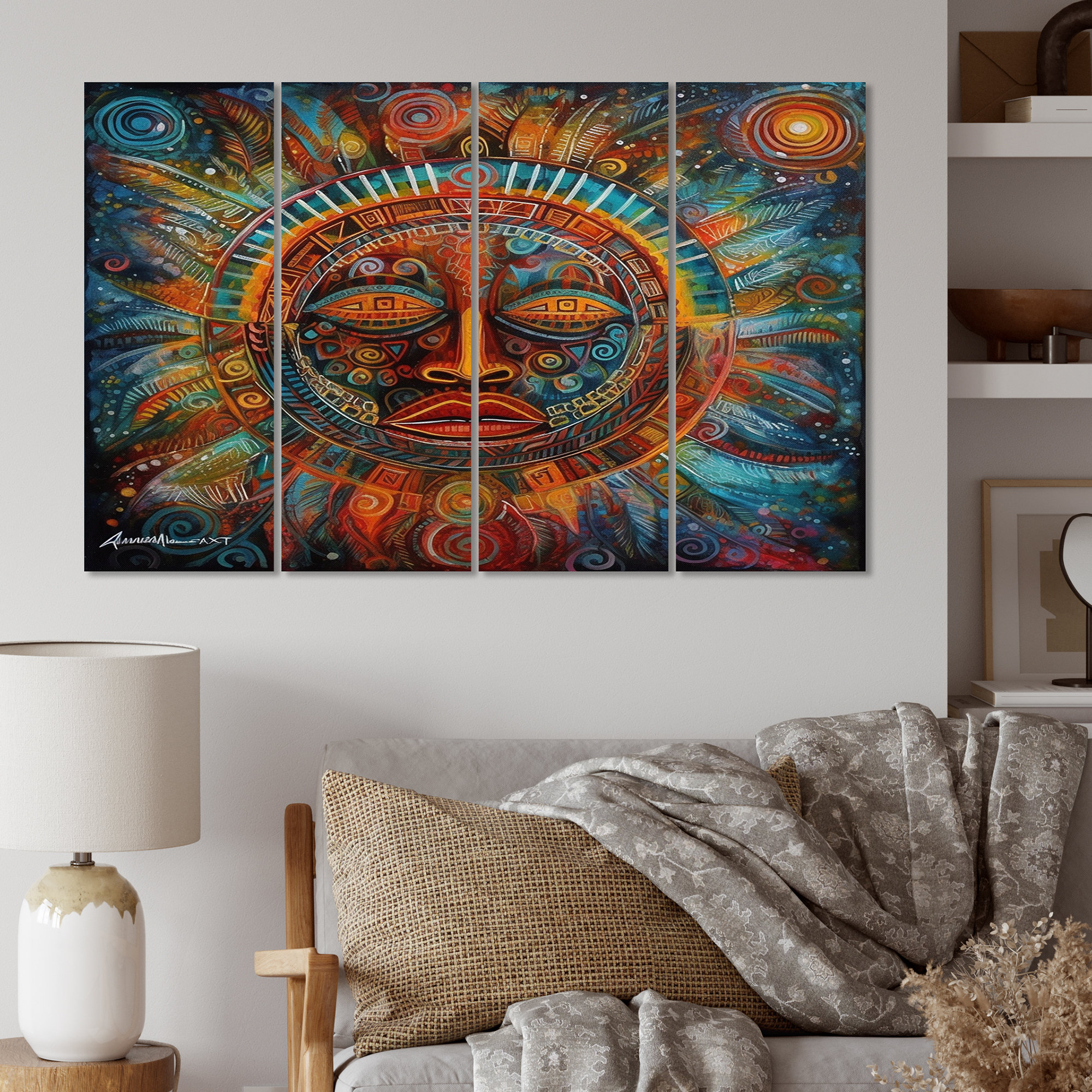 Design Art Abstract Spiritual Shamanic Art - African Tribal Canvas Art ...