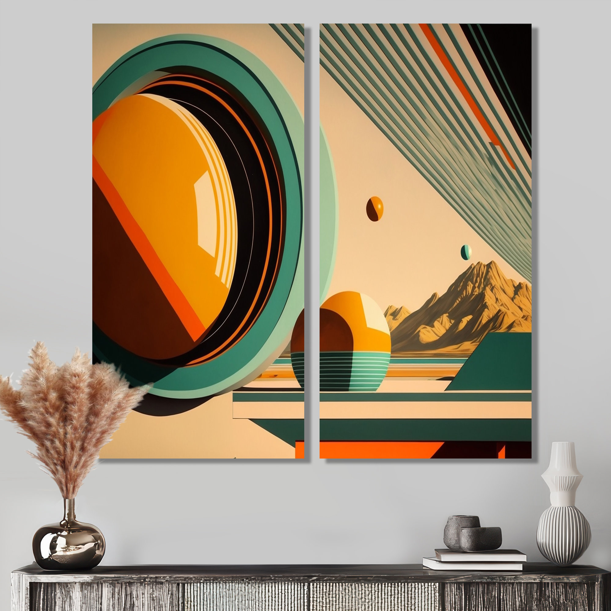 Wrought Studio™ Vintage Mid-Century Graphics III - Large Abstract ...