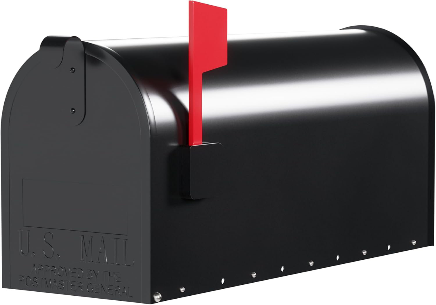 ALONSO APPLIANCES LLC Medium Black Galvanized Steel Post-Mount Mailbox ...