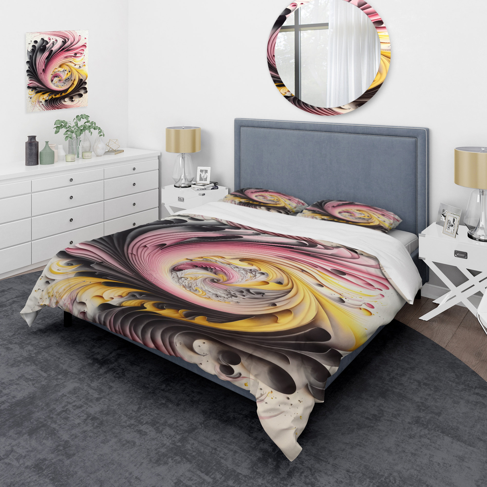 Design Art Multi-Color Paint Swirl I BeddingMicrofiber / Polyester ...