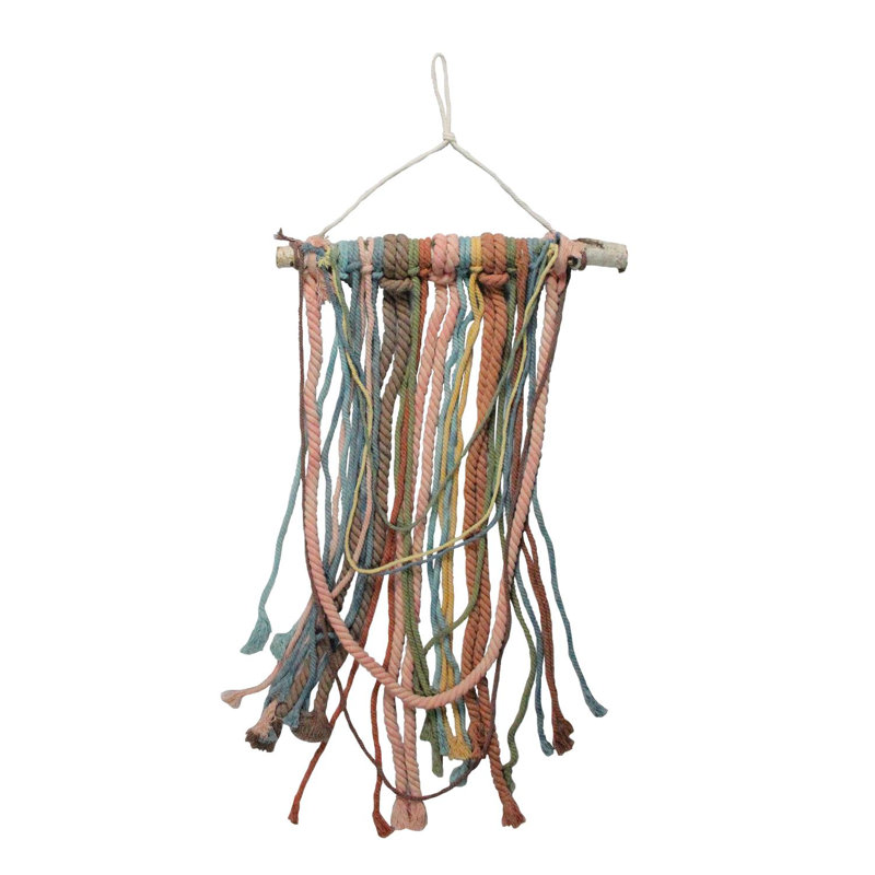 Northlight Seasonal 31" Rustic Knotted Rope on Birch Branch Boho Wall ...