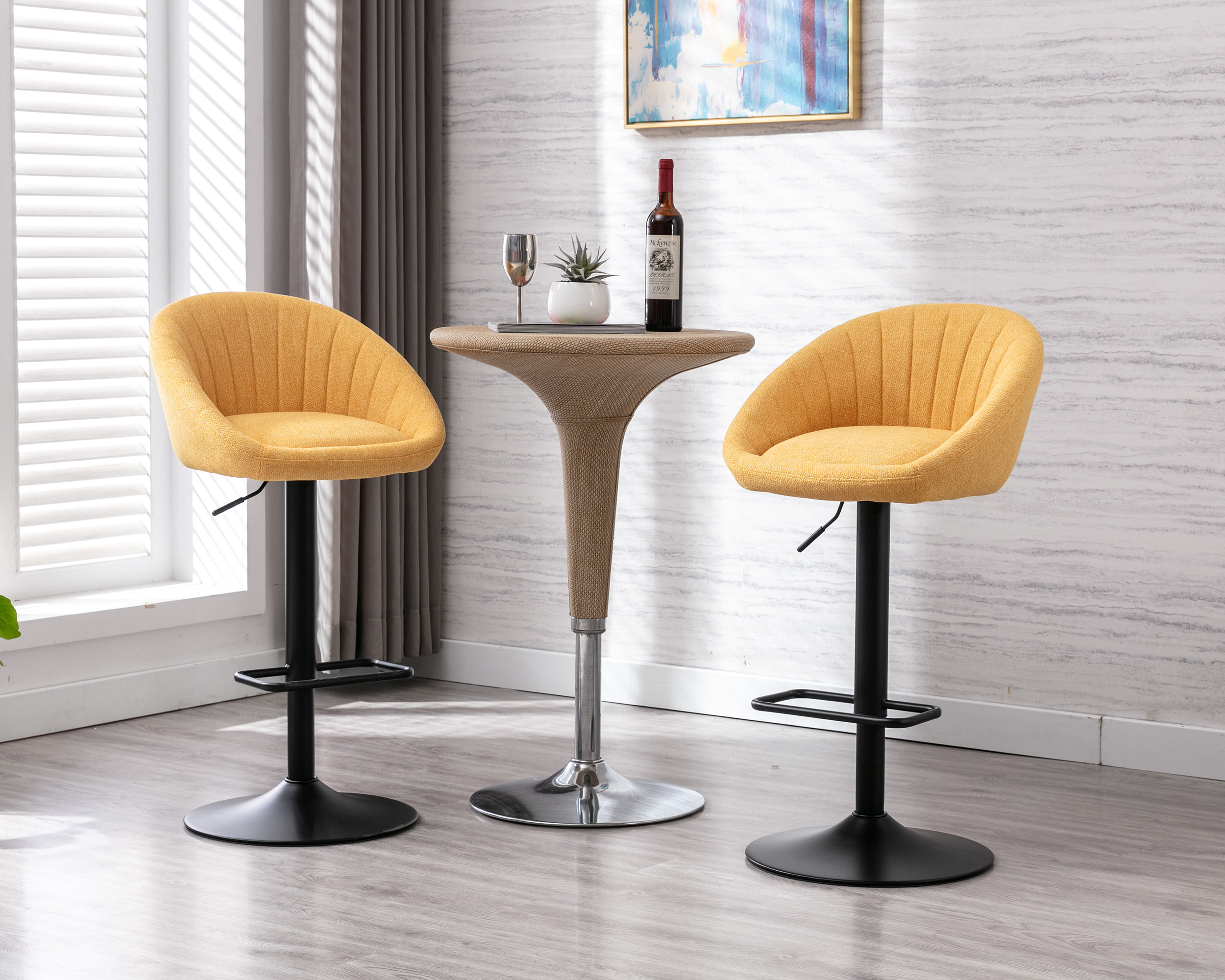 Latitude Run® Swivel Upholstered Adjustable Height Counter Stool with ...