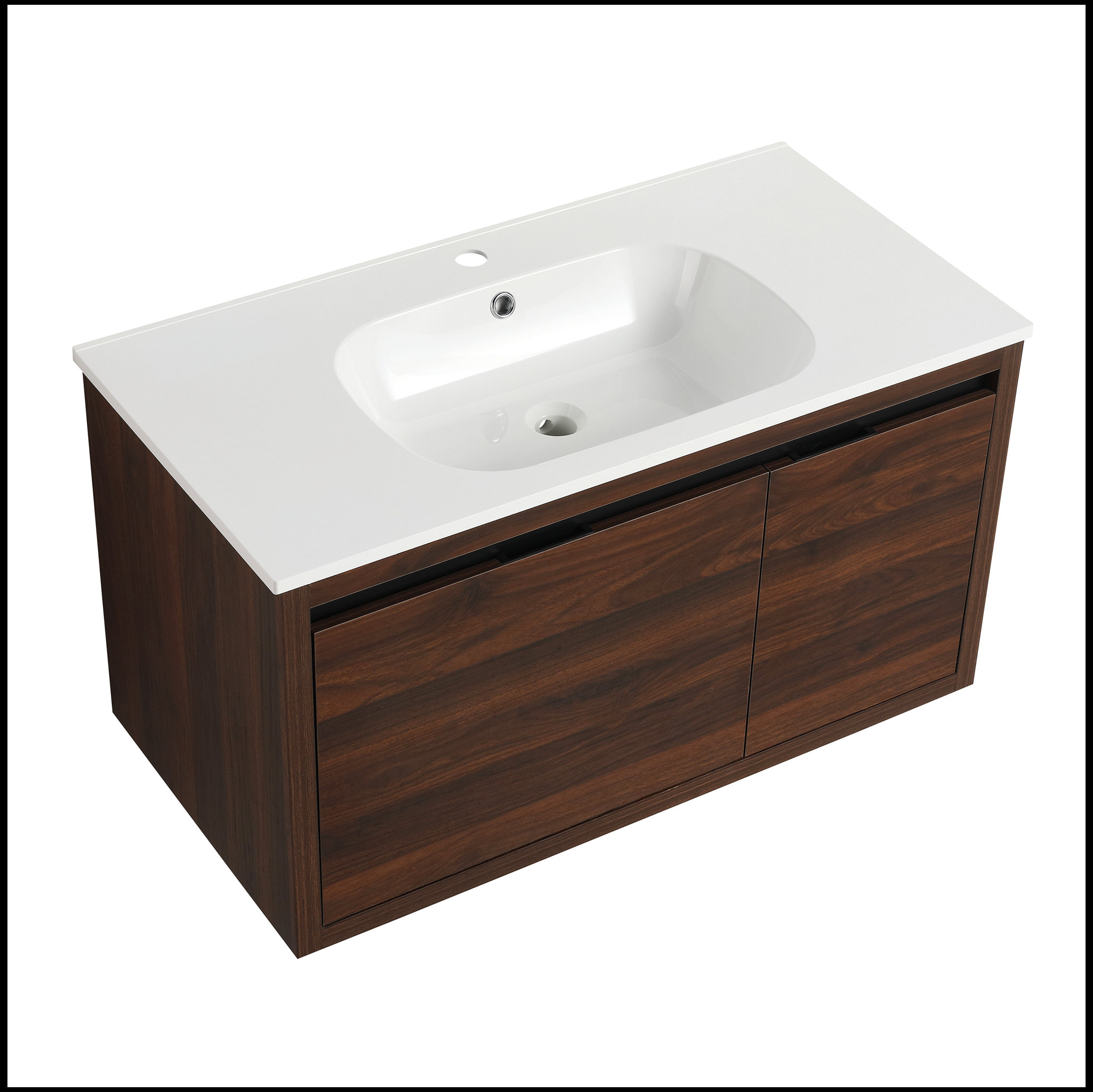 Canora Grey 36 Inch Bathroom Vanity With Gel Sink Floating Bathroom ...