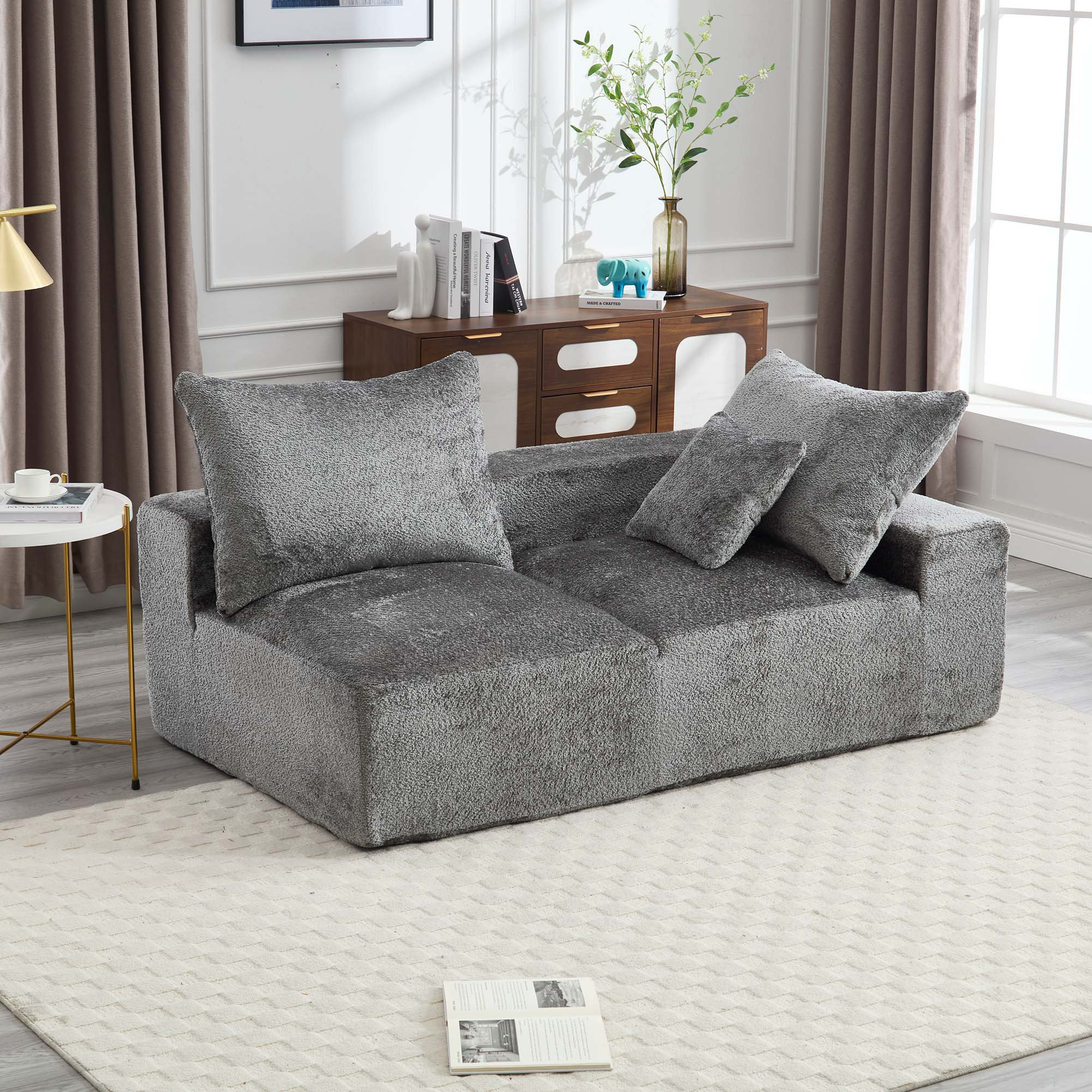 Mercer41 Exquisite Fabric Technology Sofa, Intimate Two-Person Design ...