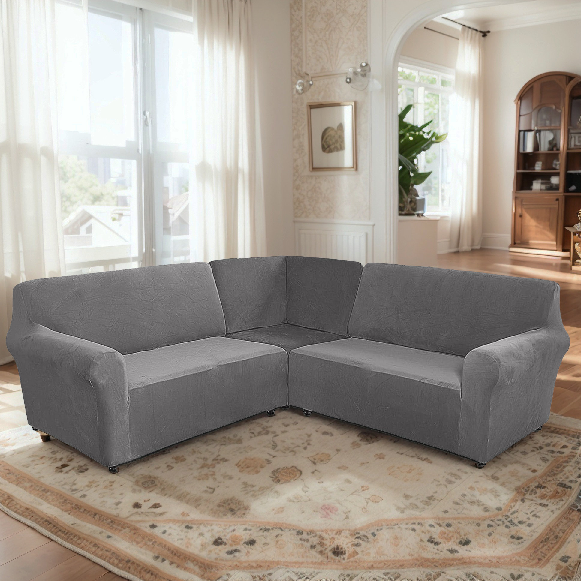 MIFXIN Box Cushion Corner Sectional Slipcover (7-Seater) & Reviews ...
