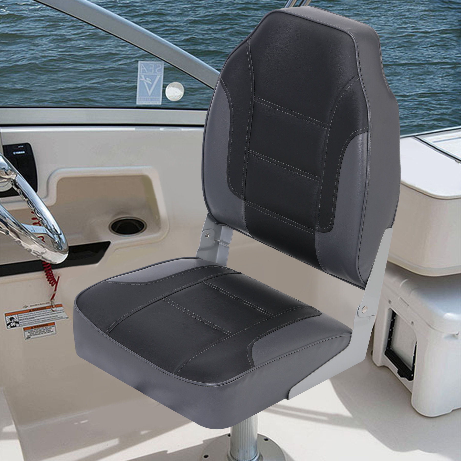Arlmont & Co. 2 Pack Low Back Folding Boat Seats Thickened Sponge ...