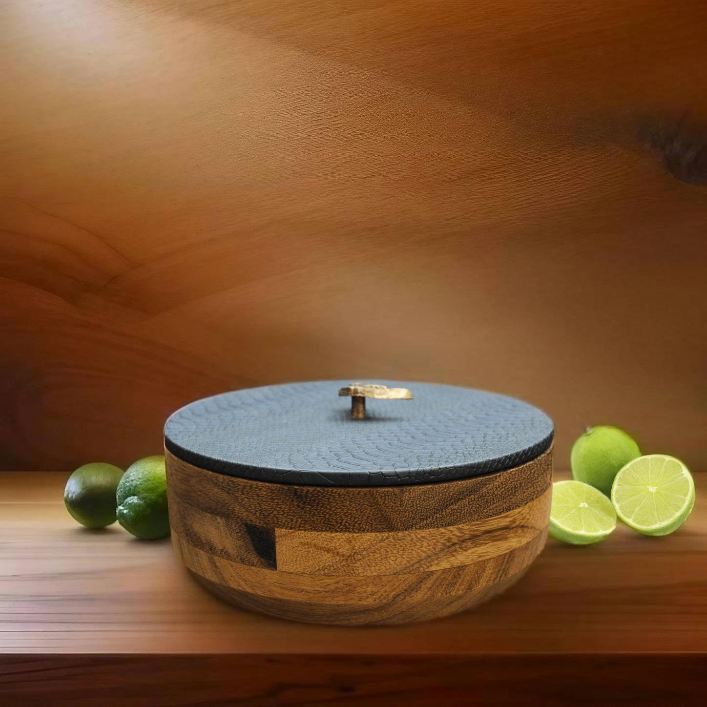 Loon Peak® Blue Snakeskin & Birds Wooden Tortilla Holder | Wayfair
