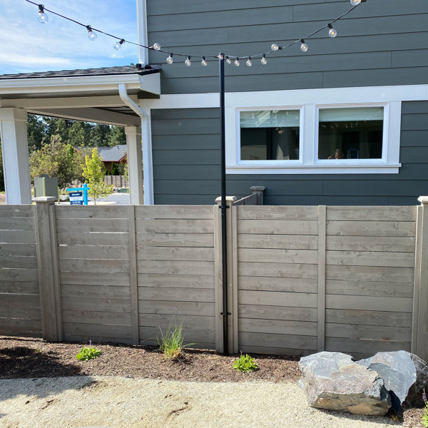 Arlmont & Co. 9.5ft Heavy-Duty String Light Pole Stand with Mounting ...