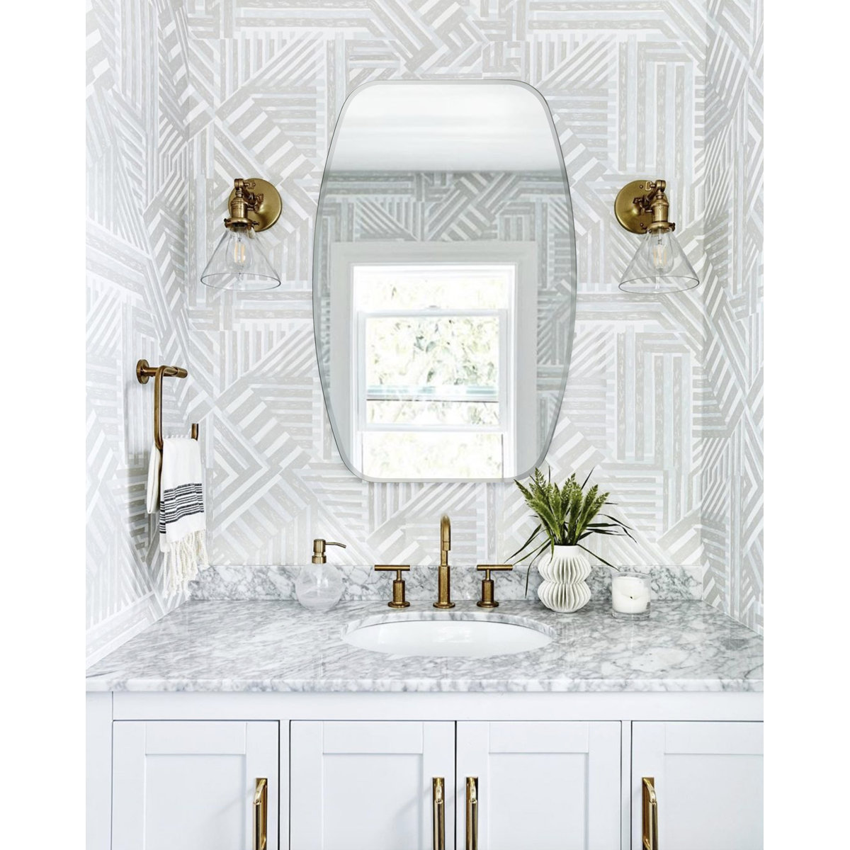 Ivy Bronx Kettering Modern & Contemporary Beveled Frameless Wall Mirror ...